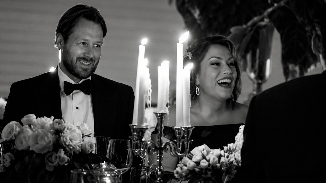Elegant French wedding style with a black-and-white theme