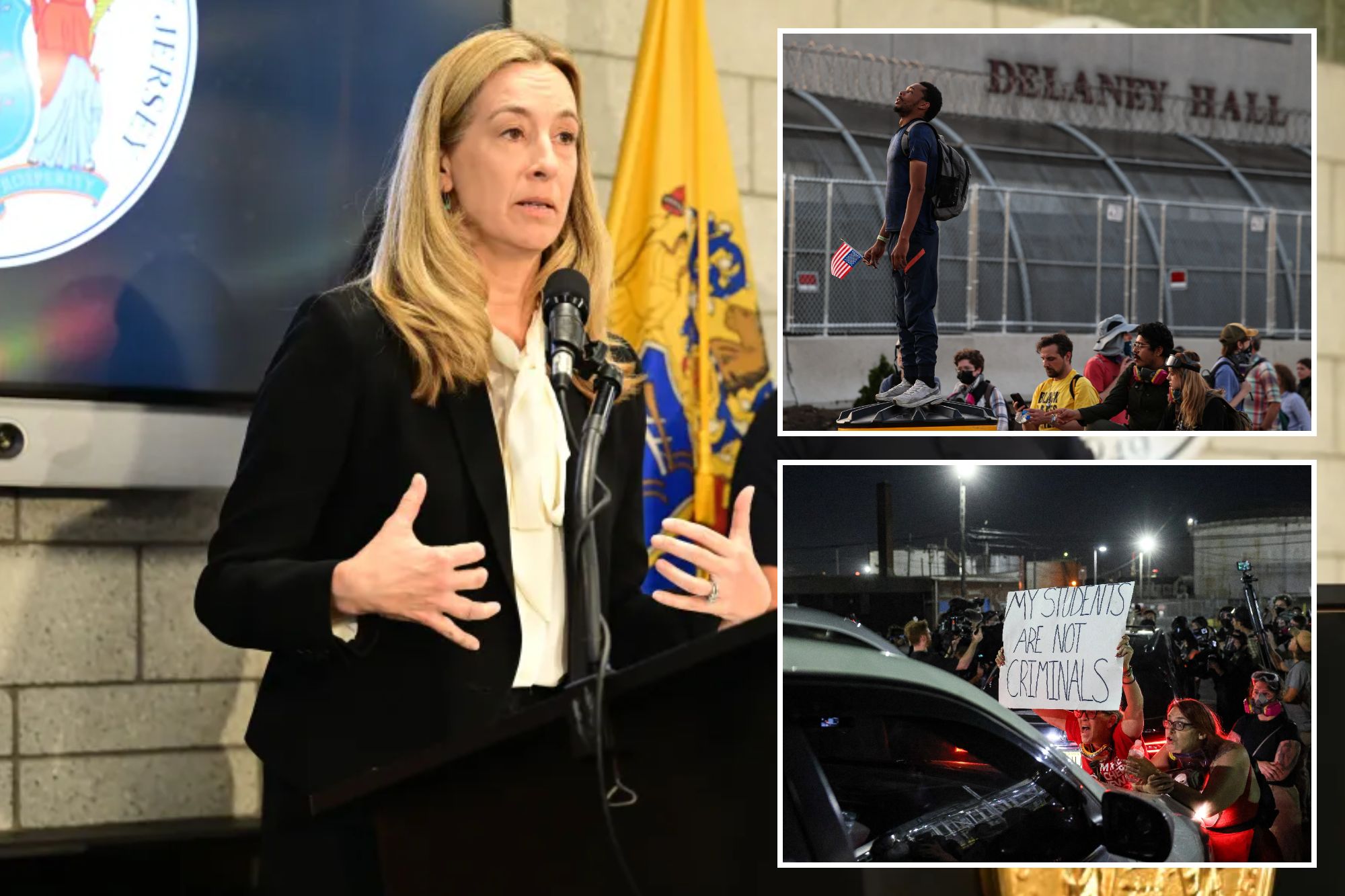 NJ Gov. Mikie Sherrill 'cowers in corner' with Delaney Hall migrant ...