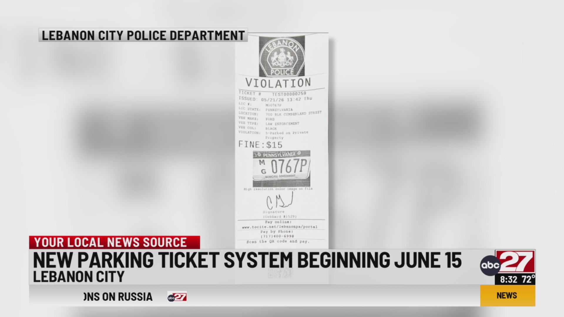 Changes coming to Lebanon's parking ticket system
