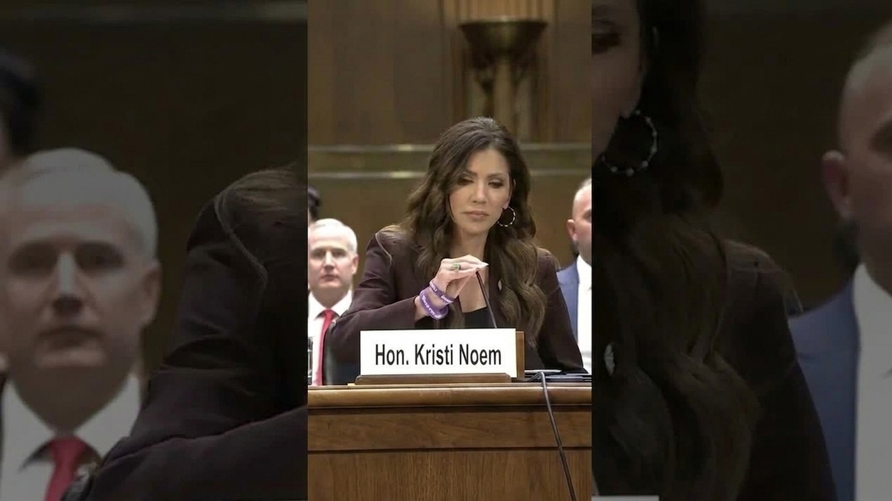 Kristi Noem hearing disrupted by anti-ICE protesters