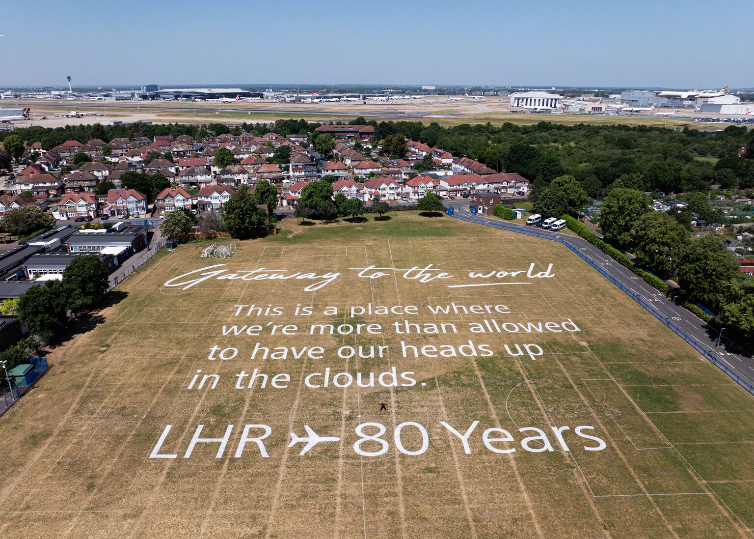 Poem etched in field to mark Heathrow’s 80th anniversary