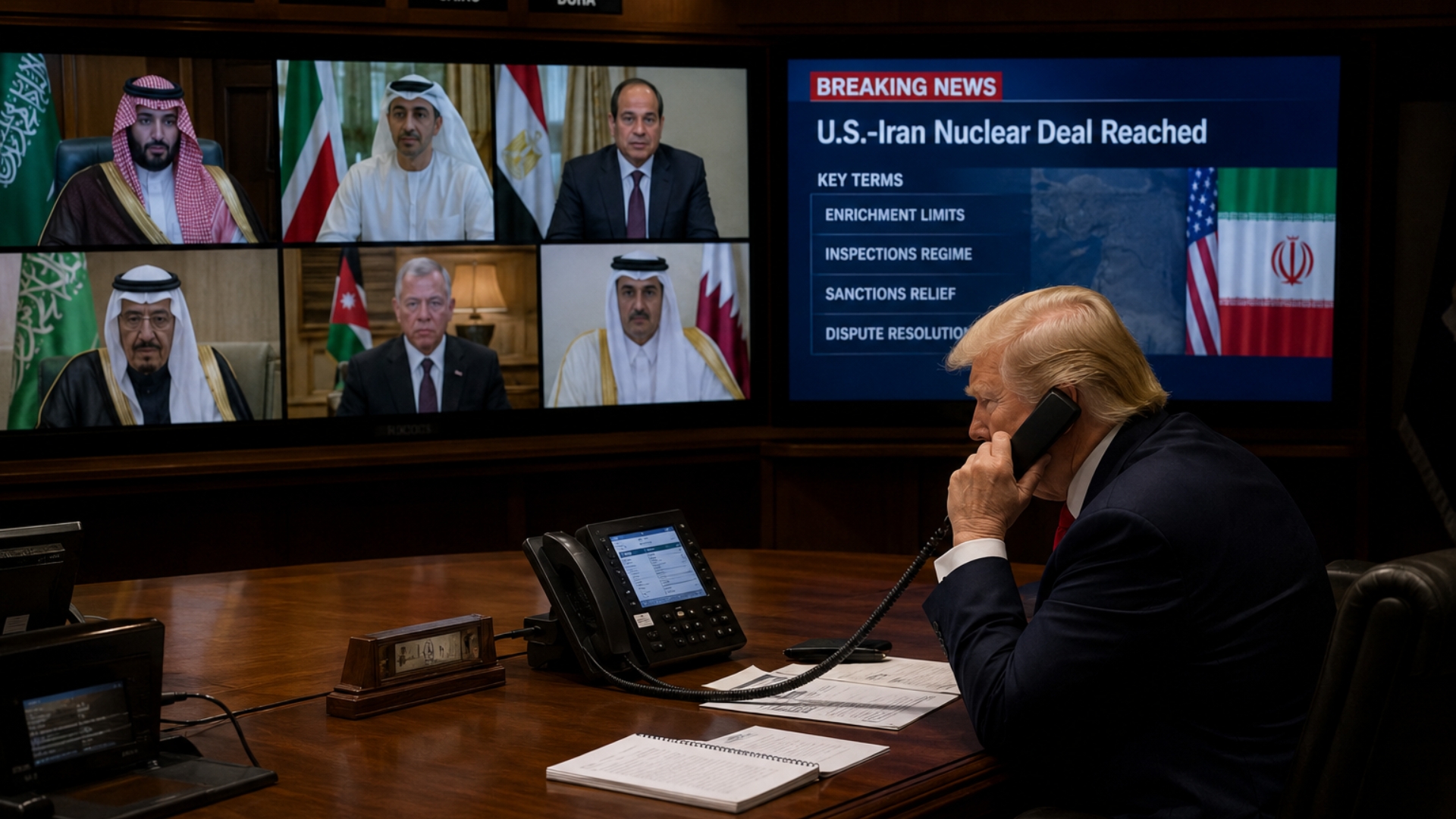Trump pushes Arab leaders on Israel ties as Iran deal takes shape