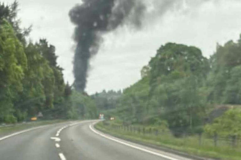 Lorry explodes on A9 as emergency crews close major road