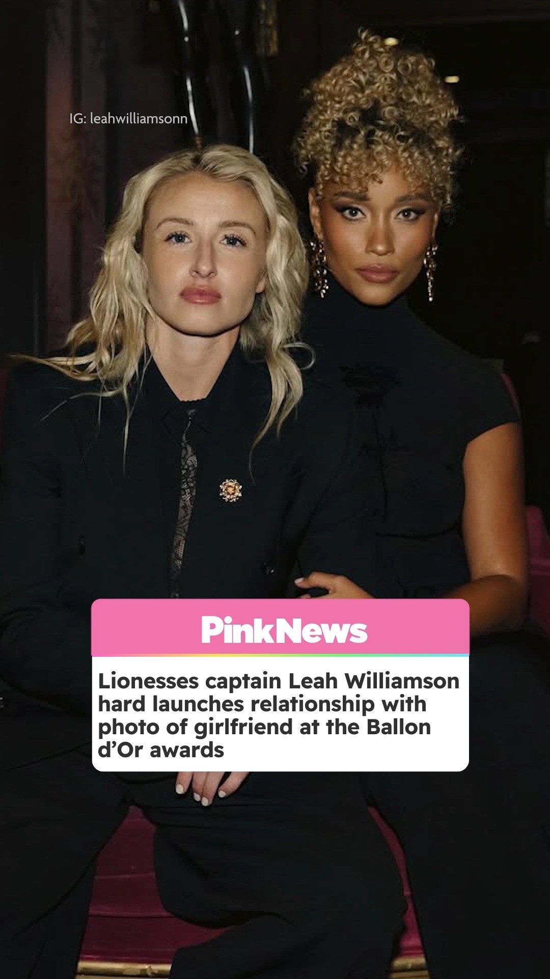 Lionesses captain Leah Williamson goes public with girlfriend at Ballon ...