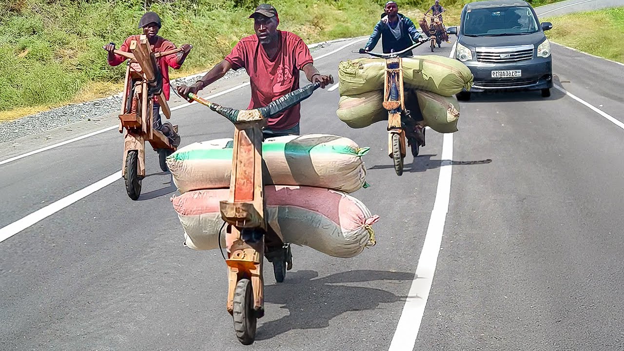 Riding Africa’s super cheap wooden scooters to their extreme limits