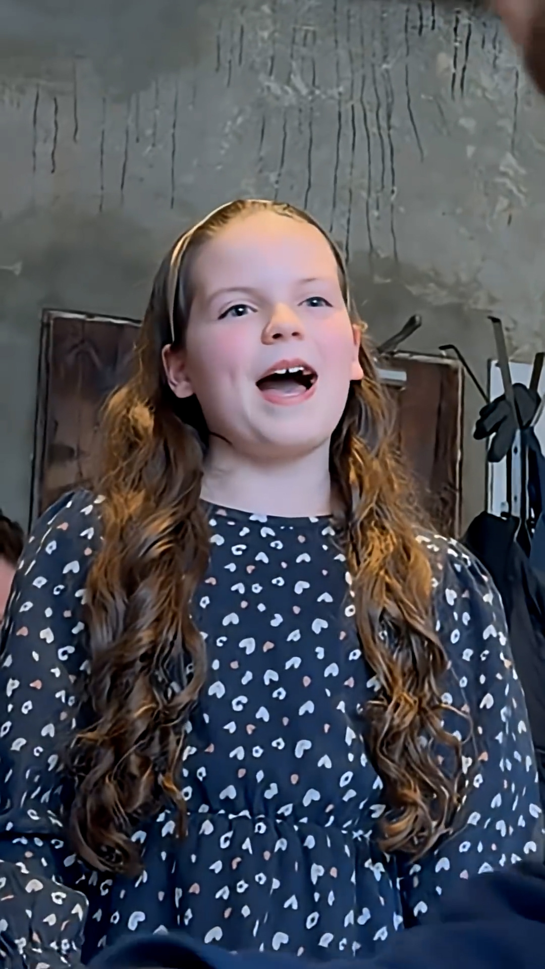 What happens when she starts singing?