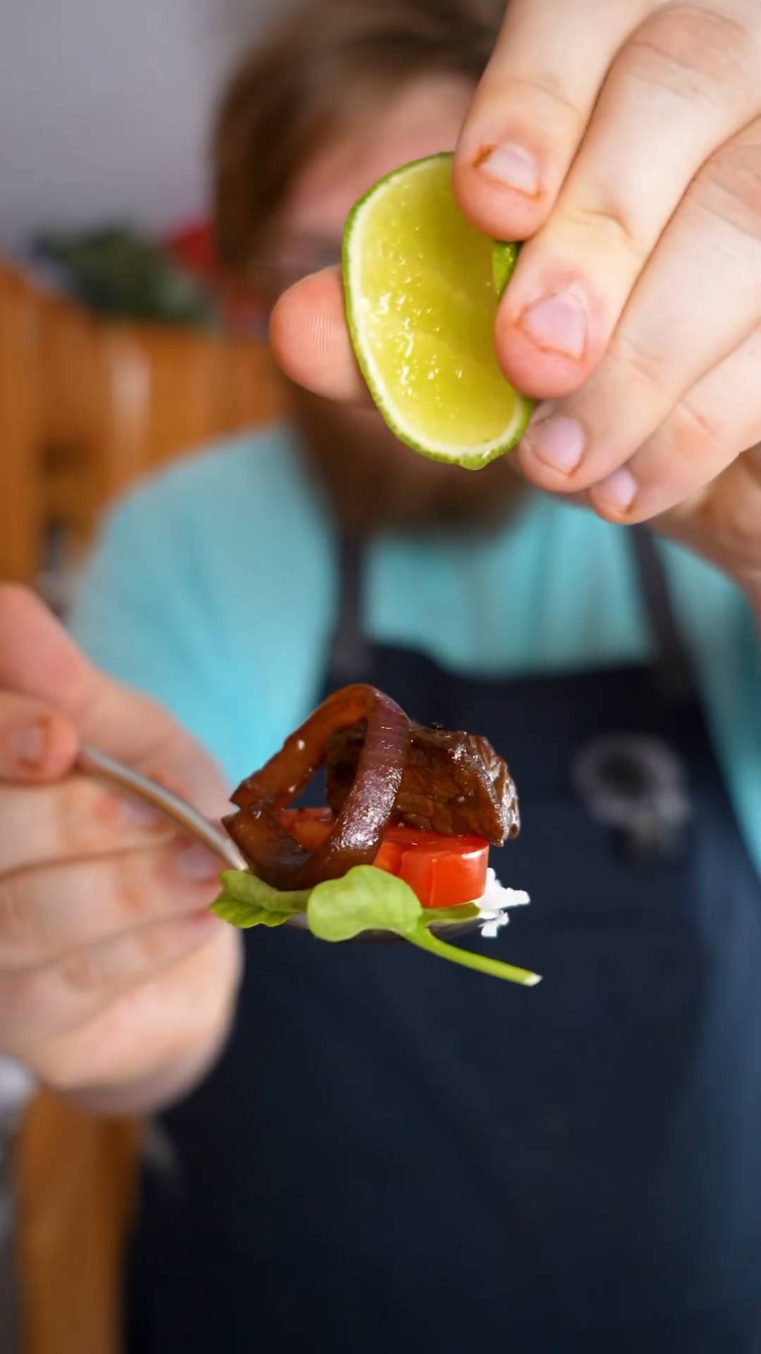 Tender beef cubes shaken in a blazing hot wok Vietnamese-style