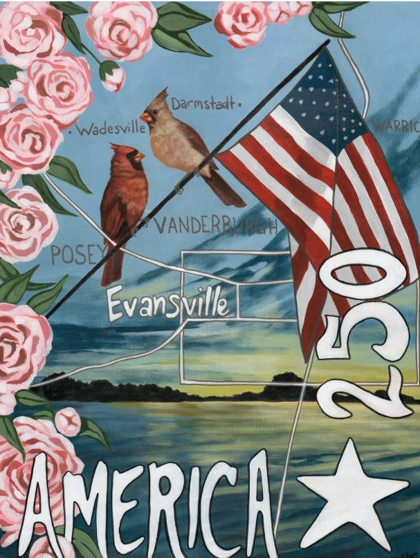 Evansville artist's poster selected for America 250 project