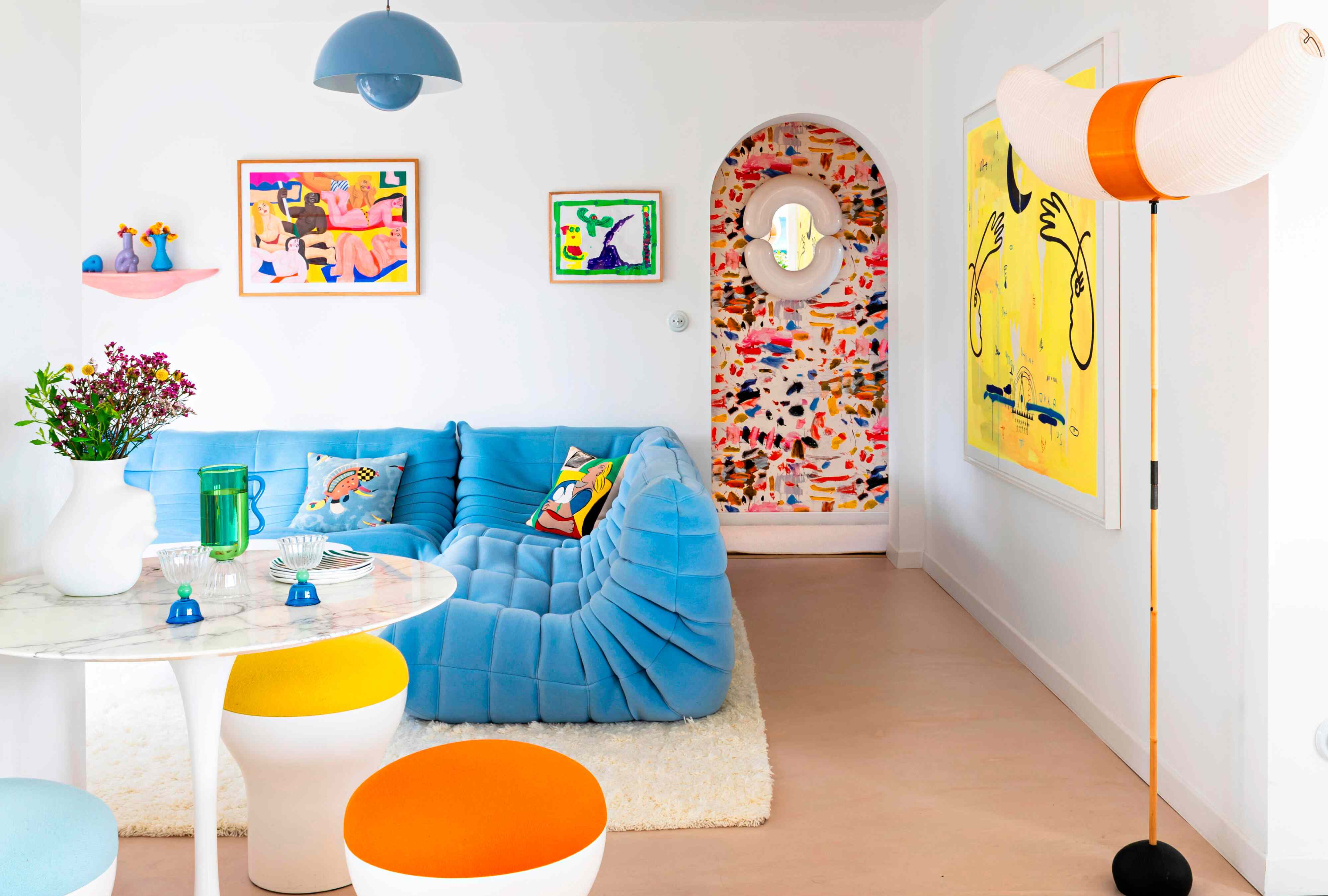 This colorful French lake house was reimagined for modern family living