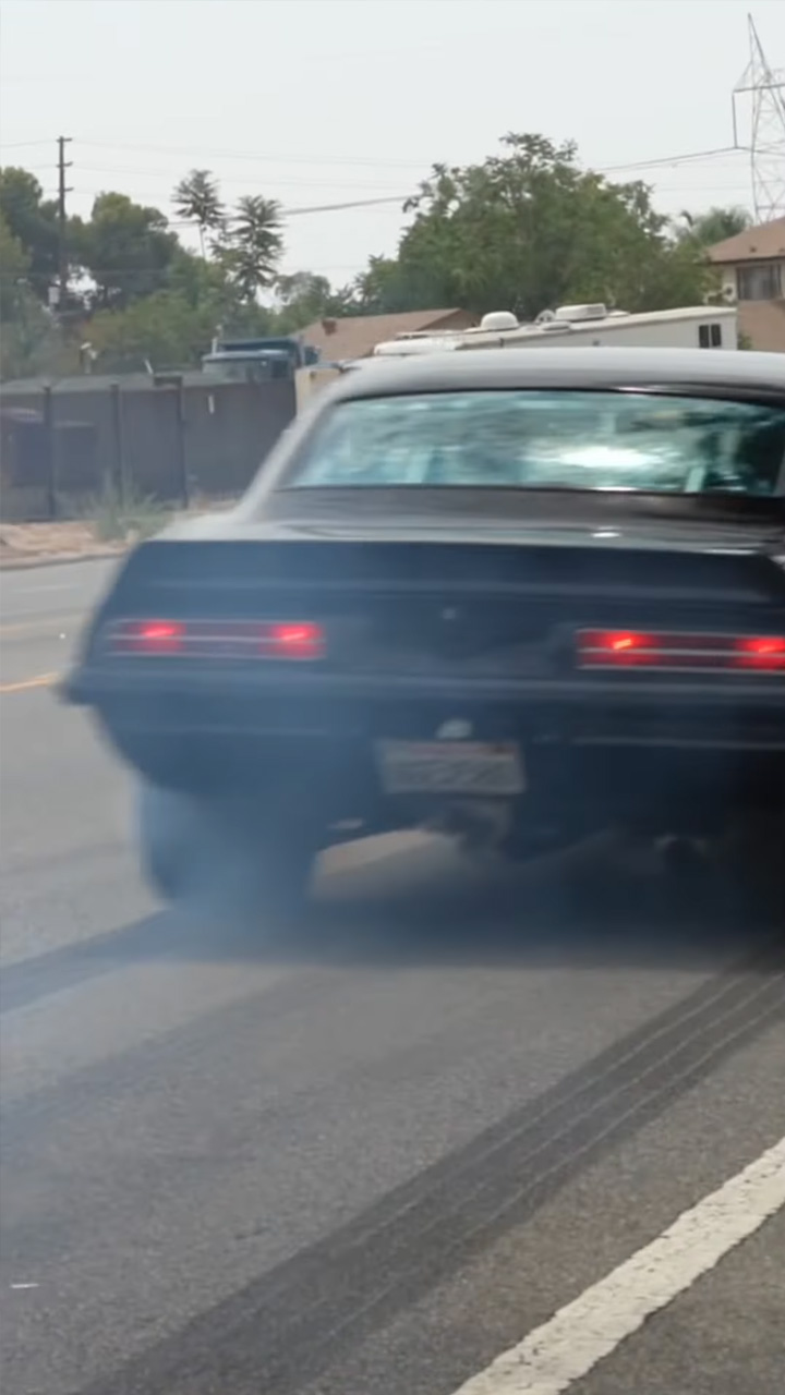 Big-block Camaro shreds tires at full throttle