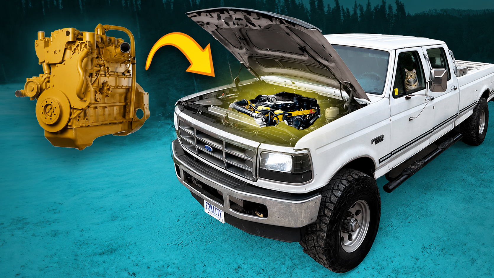 Cat engine Ford truck swap