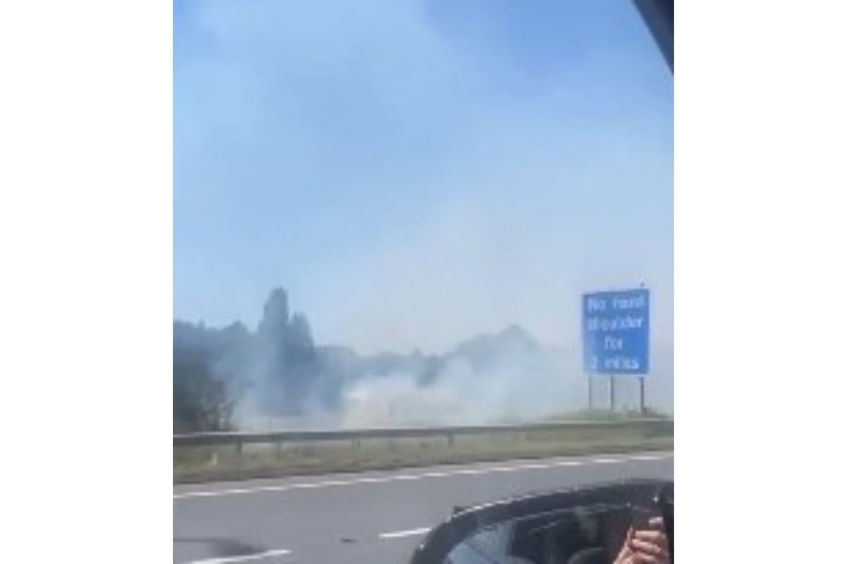 Watch: Fire breaks out beside M275 as crews receive more than 40 ...