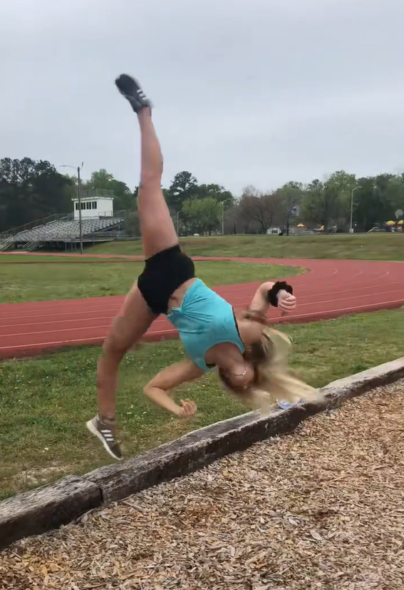 Gymnast finds a playground: Turning everyday spaces into training grounds