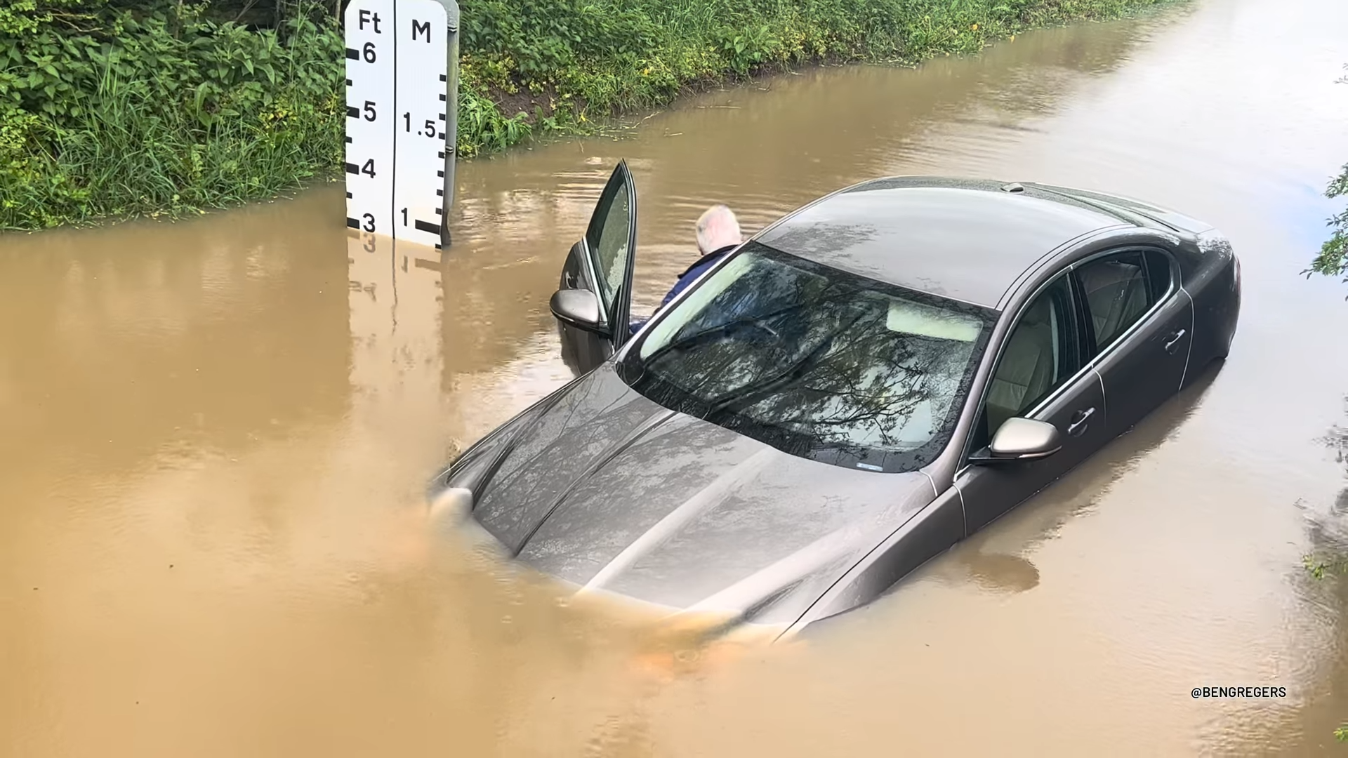 Jaguar owner found out luxury cars can drown too
