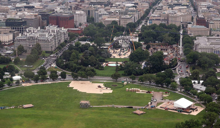 UFC cage constructed at the White House ahead of Trump’s 80th birthday