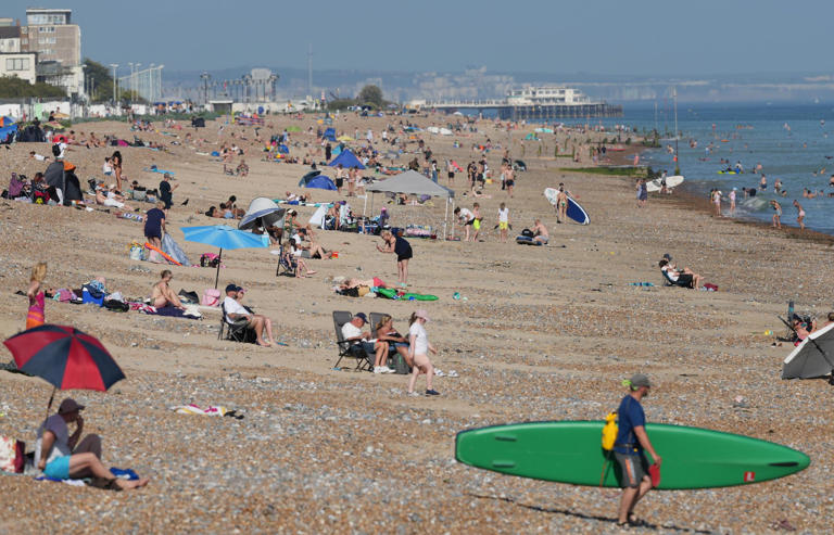 Worthing seafront draws crowds over bank holiday weekend as sunshine ...