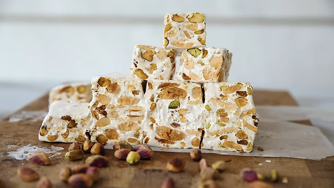 This homemade nougat came dressed for an Italian wedding
