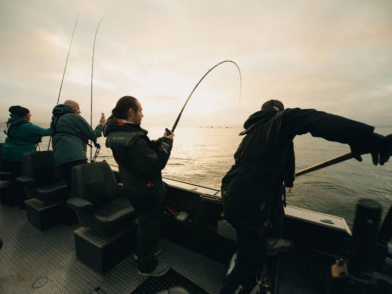 Battling salmon at Buoy 10 on the Columbia River