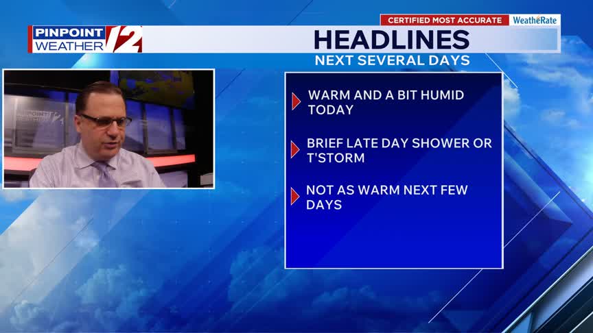 WPRI 12 Weather Now 5/27/26: Warm, Bit Humid with an Isolated Shower