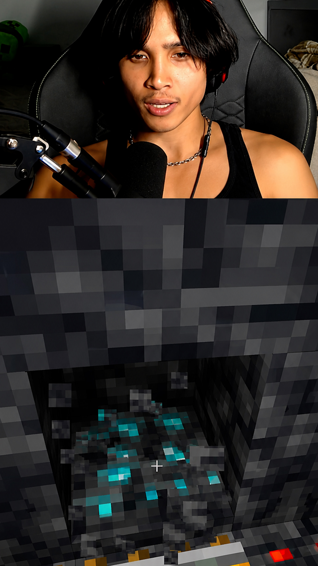 Finding diamonds in a Minecraft mine shaft