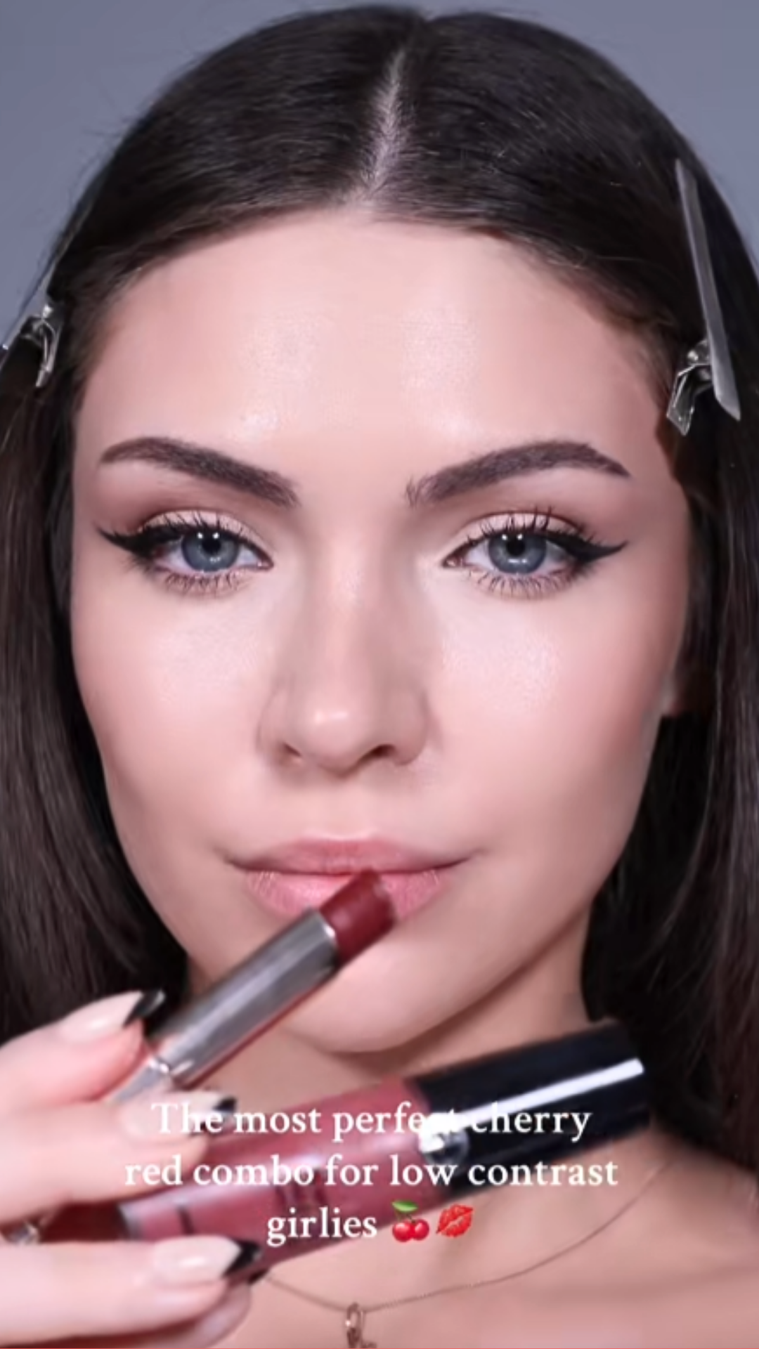 Armani cherry blush and berry lip combo