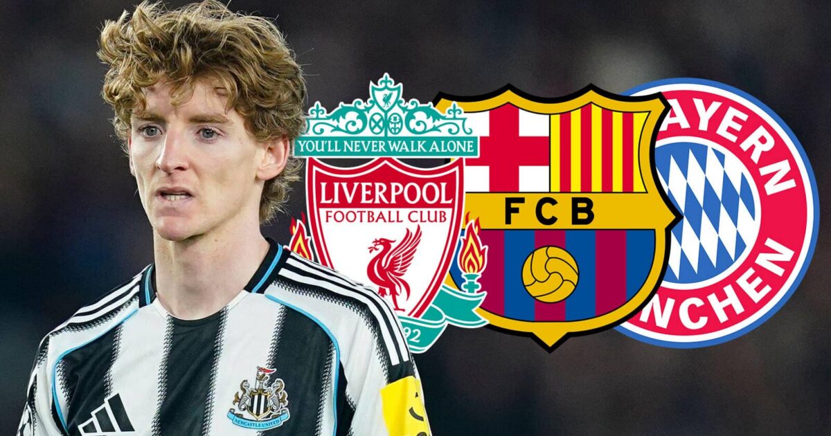 Anthony Gordon has picked between Liverpool, Barcelona and Bayern Munich