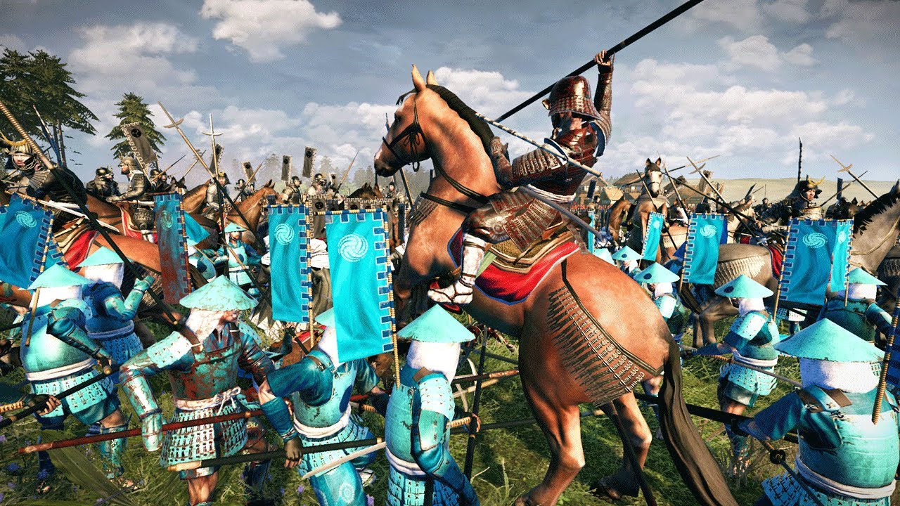 Massive samurai charge in Shogun 2