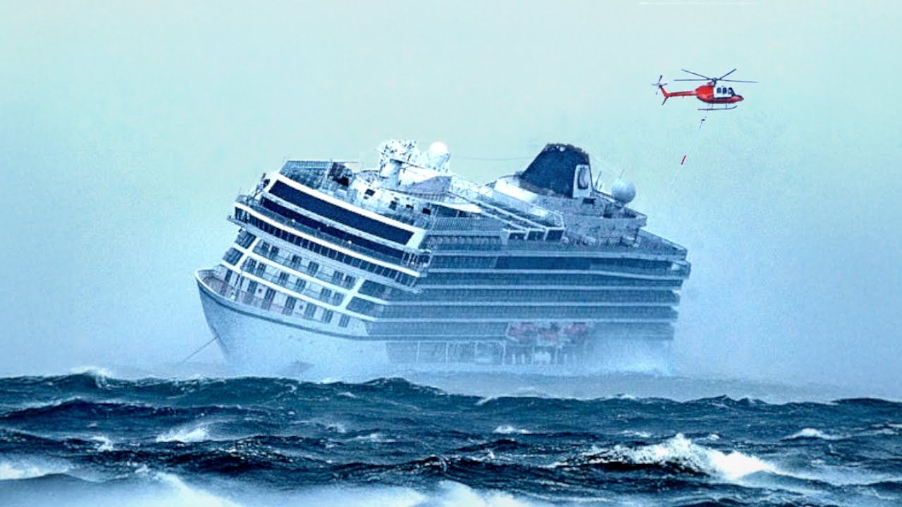 Giant waves smashed the cruise ship as helicopters raced to rescue ...
