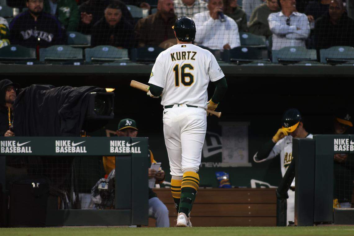 A's slugger Nick Kurtz sees his historic streak end, tied with Mark McGwire