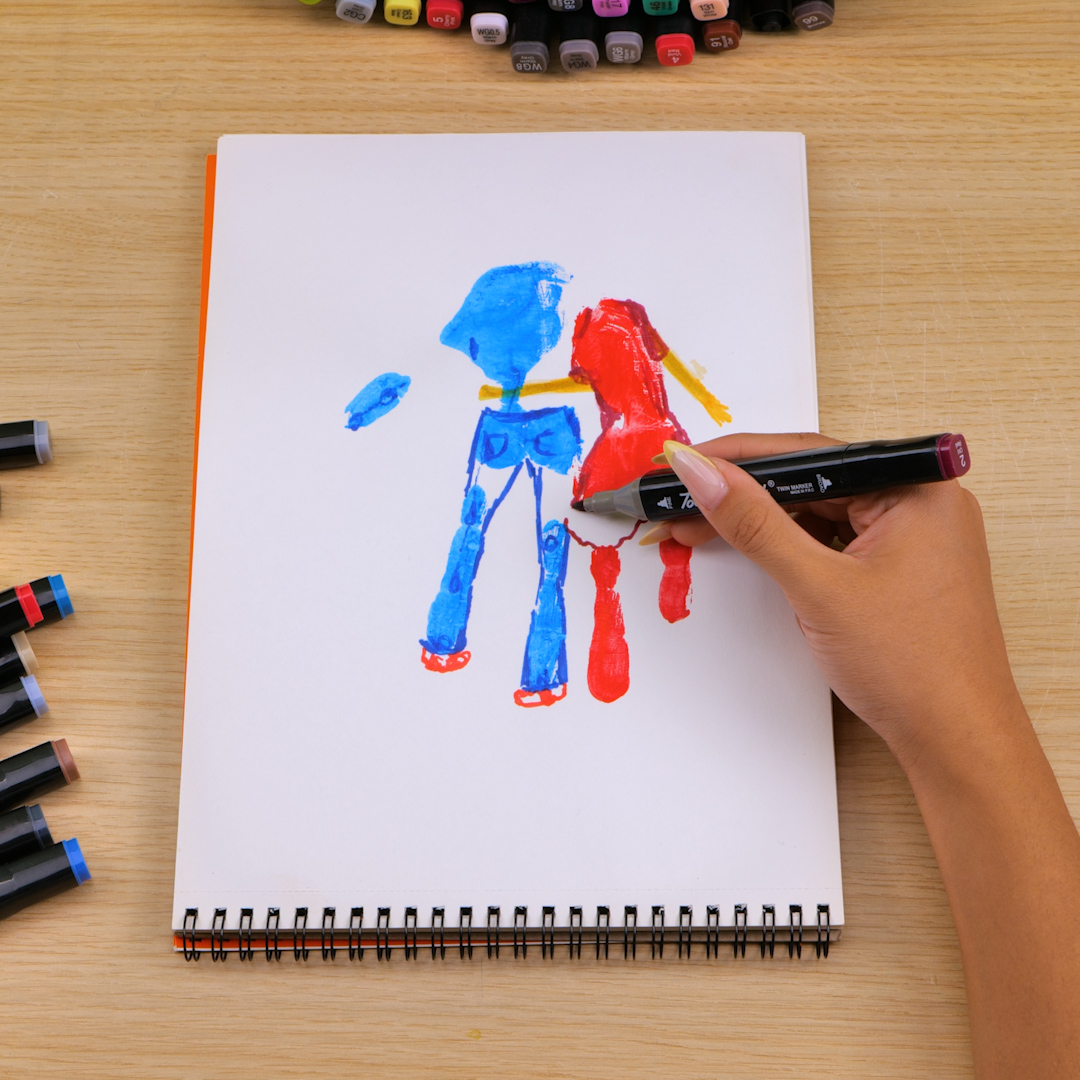 Un divertido desafío de dibujo con huellas de manos 👩‍🎨