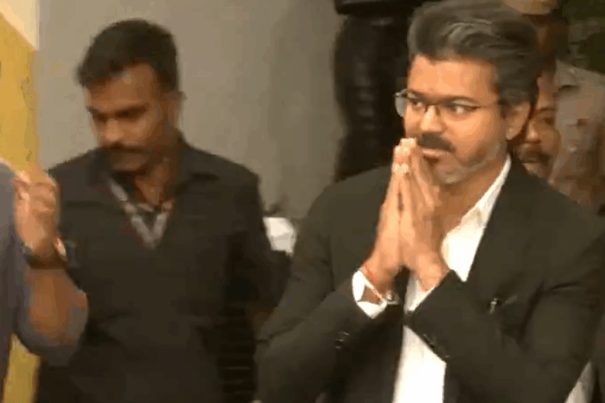 Dressed in signature suit, Vijay receives guard of honour at Tamil Nadu ...