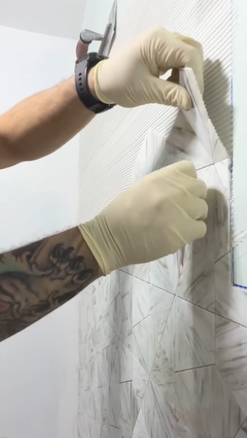 This glass tile changes its look from every angle