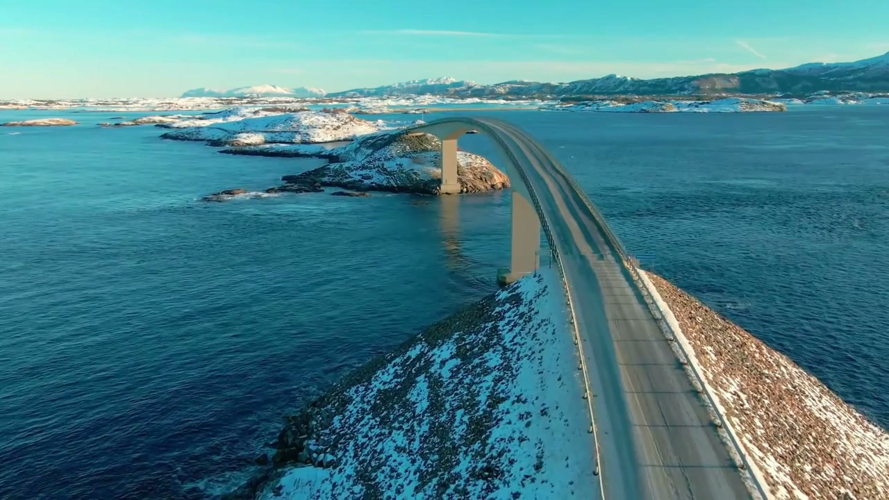 Drone view reveals Norway’s Atlantic Ocean Road