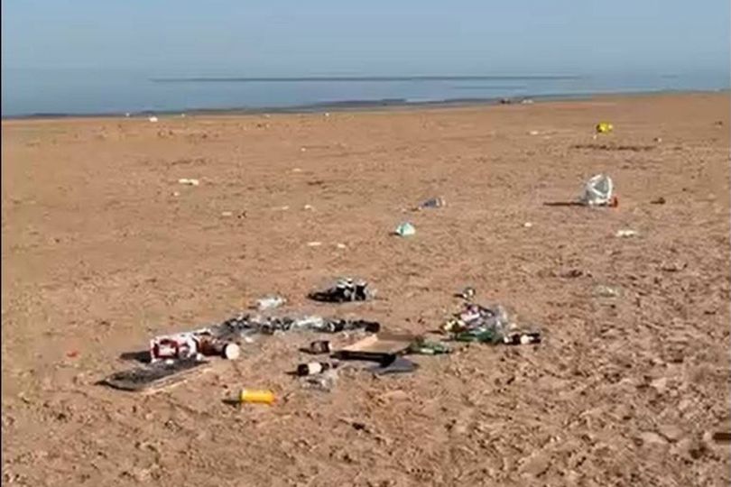 'Bone idle' visitors slammed as beach left covered in nappies and chicken
