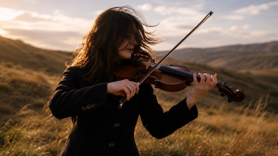 Violin girl creates powerful performance flow
