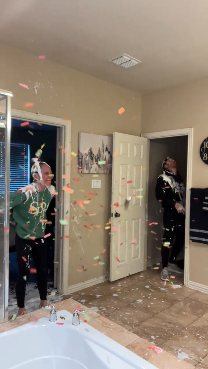 Playful balloon moment