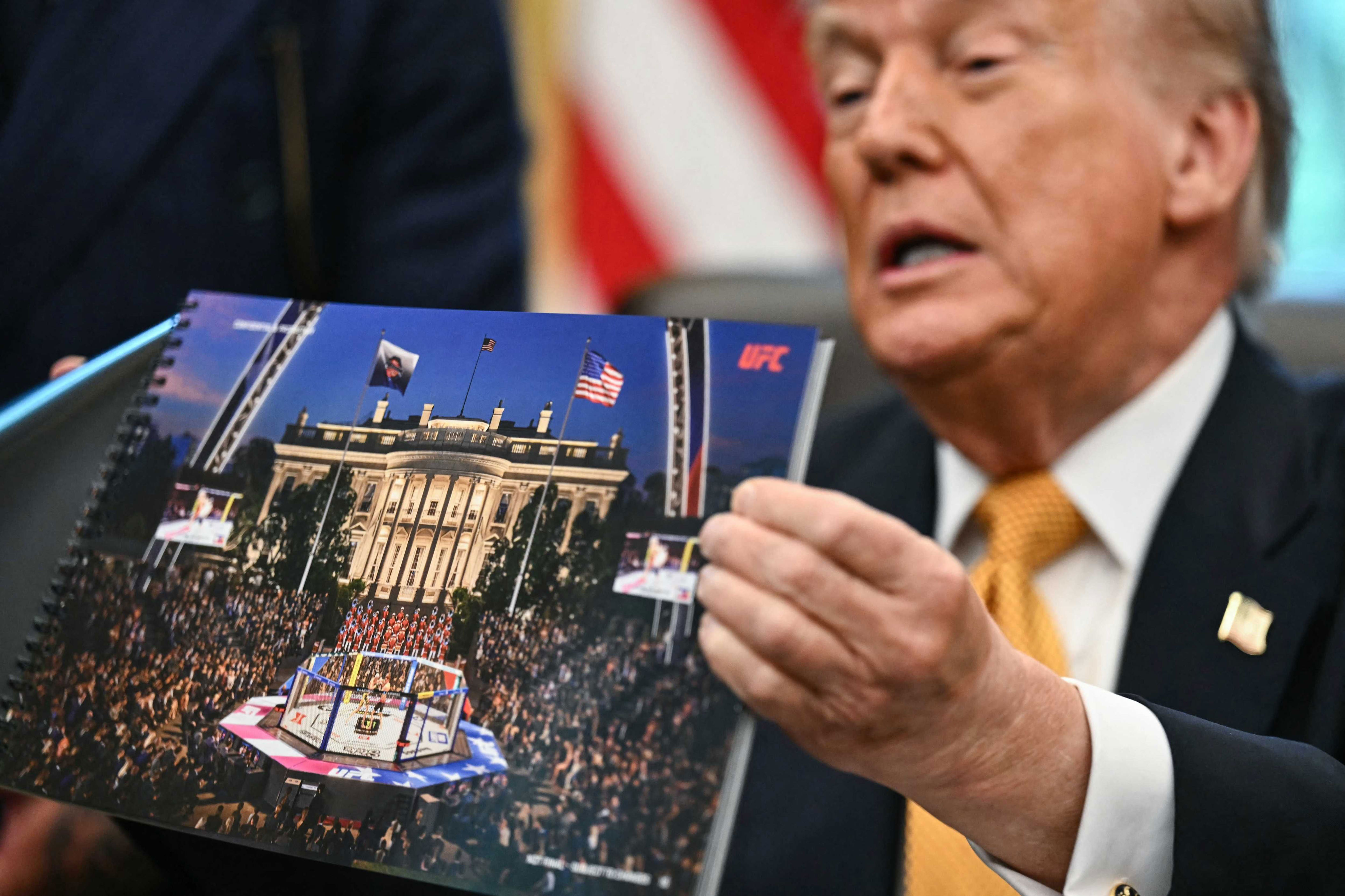 Fury as UFC event begins construction at the White House