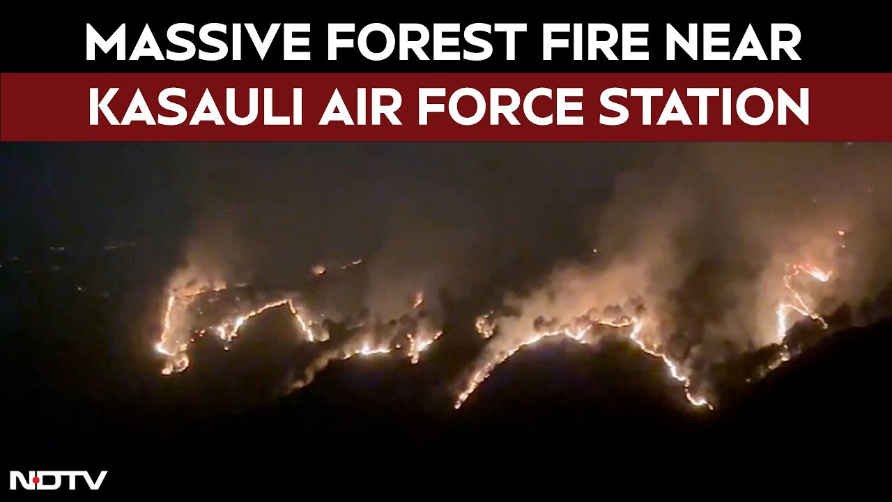 Massive forest fire near Kasauli Air Force Station