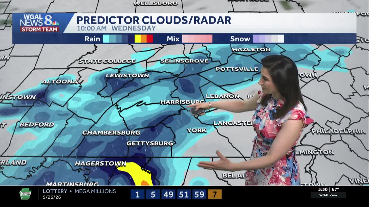Morning rain, few PM showers; more humid