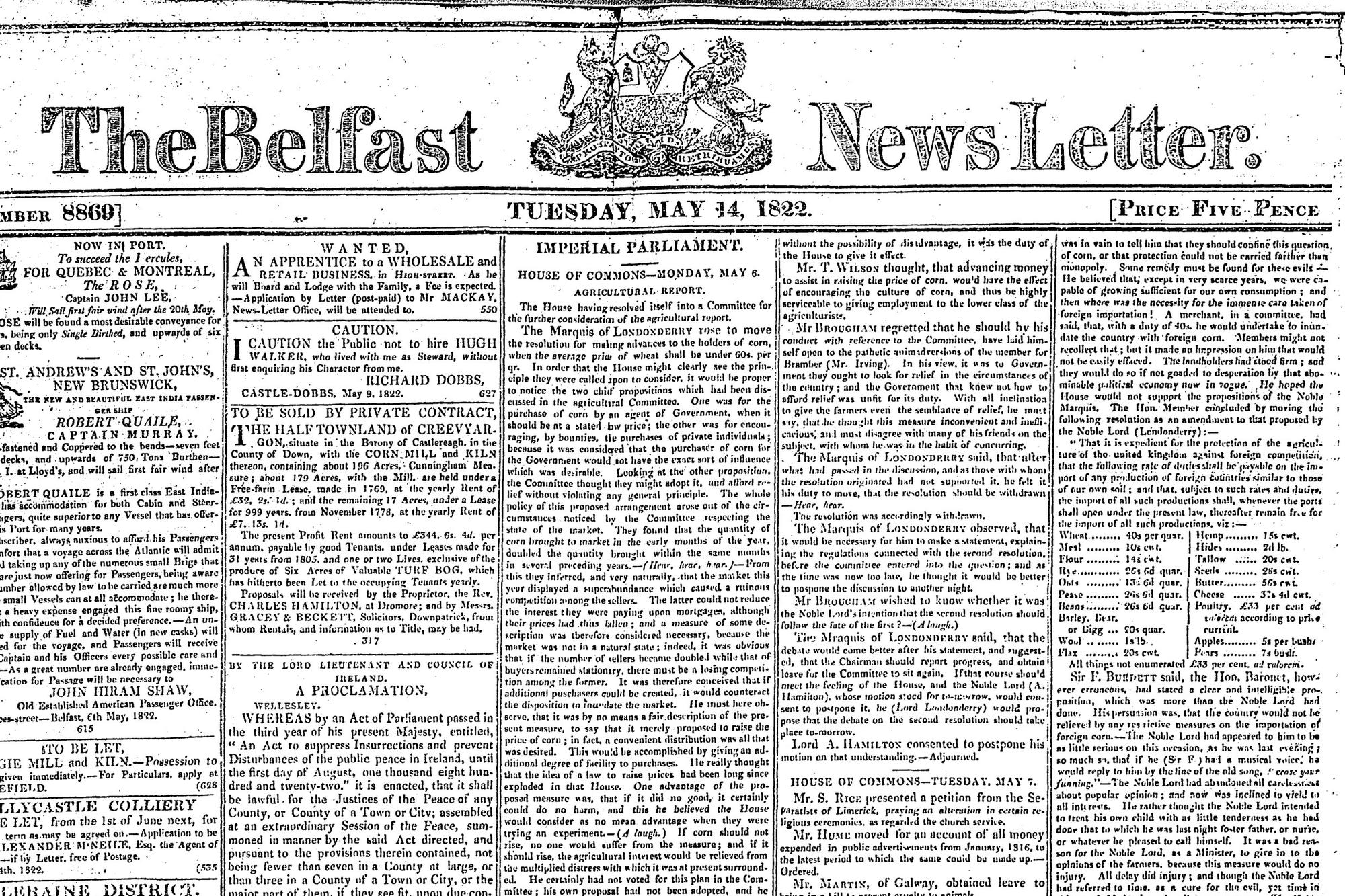 James Stuart’s influence as editor was significant (1822)