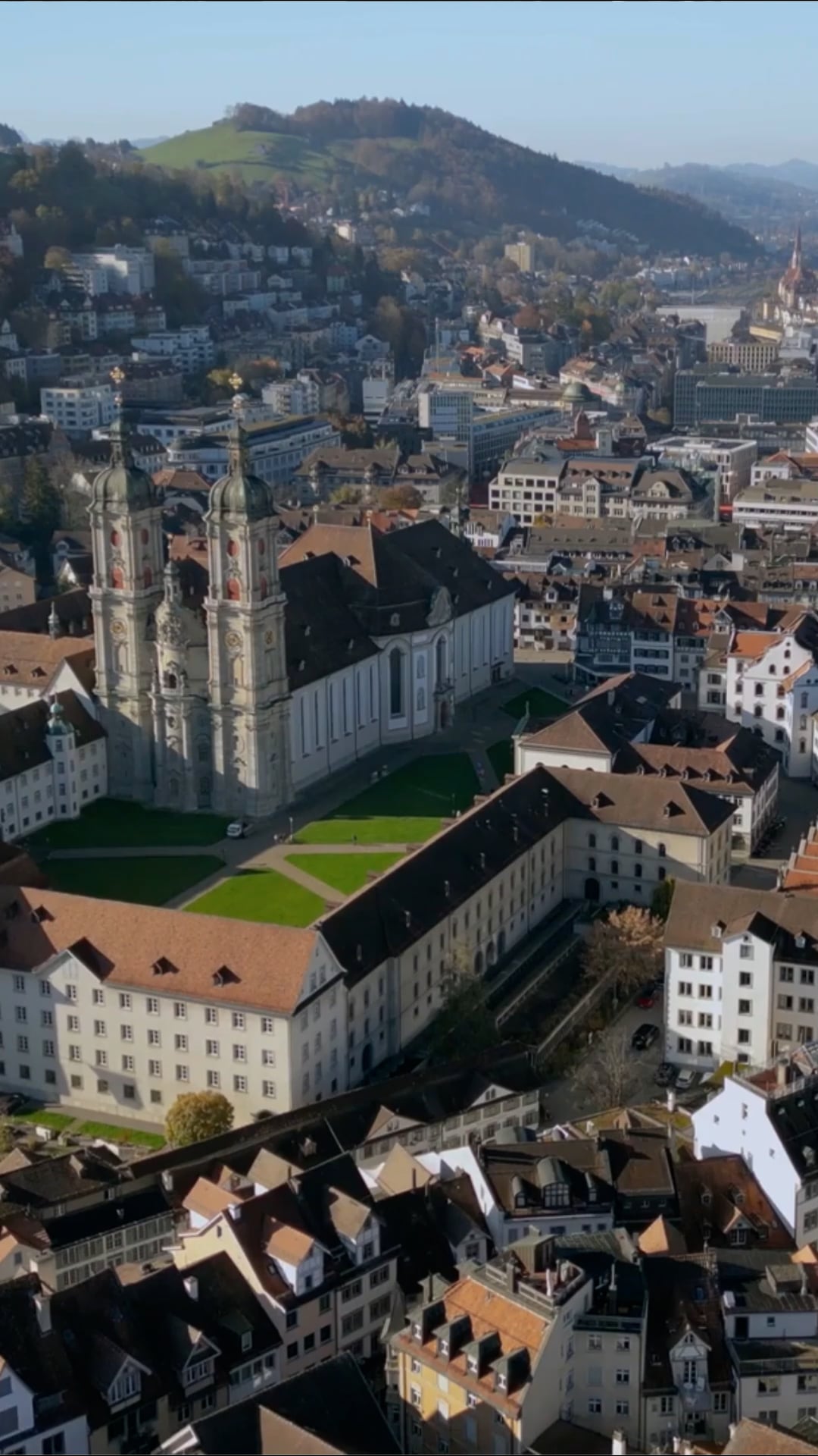 St. Gallen, Switzerland: Drone tour of twin towers and baroque beauty
