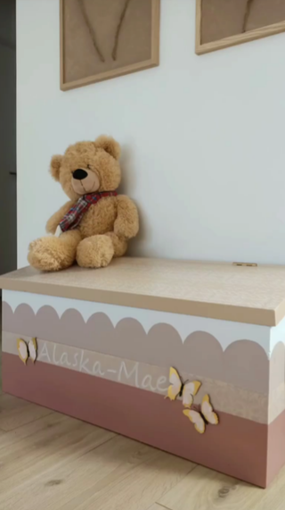 Toy box makeover with a stunning hand painted transformation