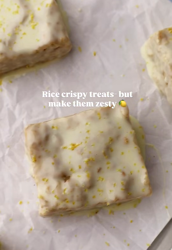 Small batch lemon rice treats: Coconut cashew butter snack recipe