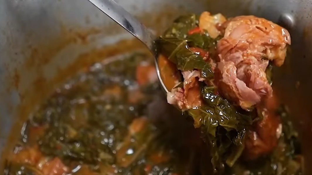 Gumbo collard greens with shrimp