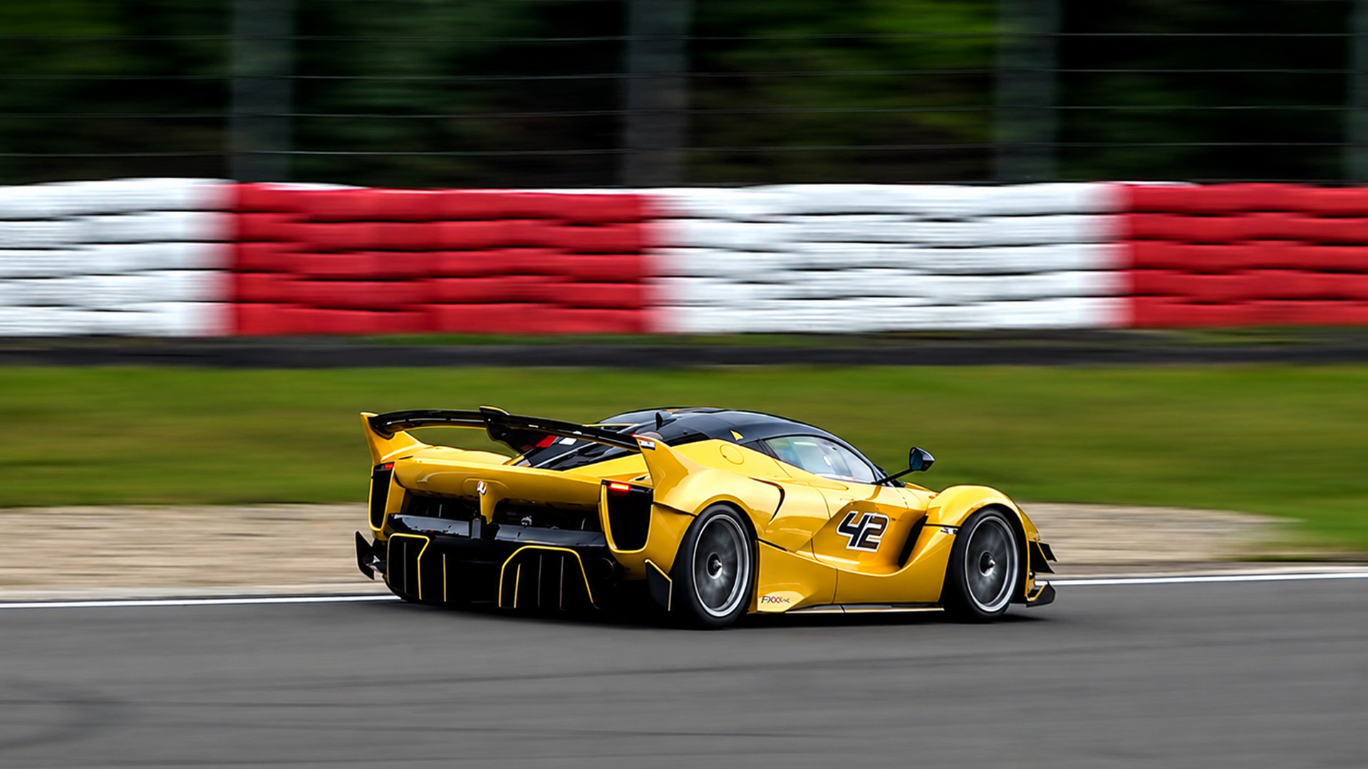 Rare Ferrari FXX K Evo flying through race track