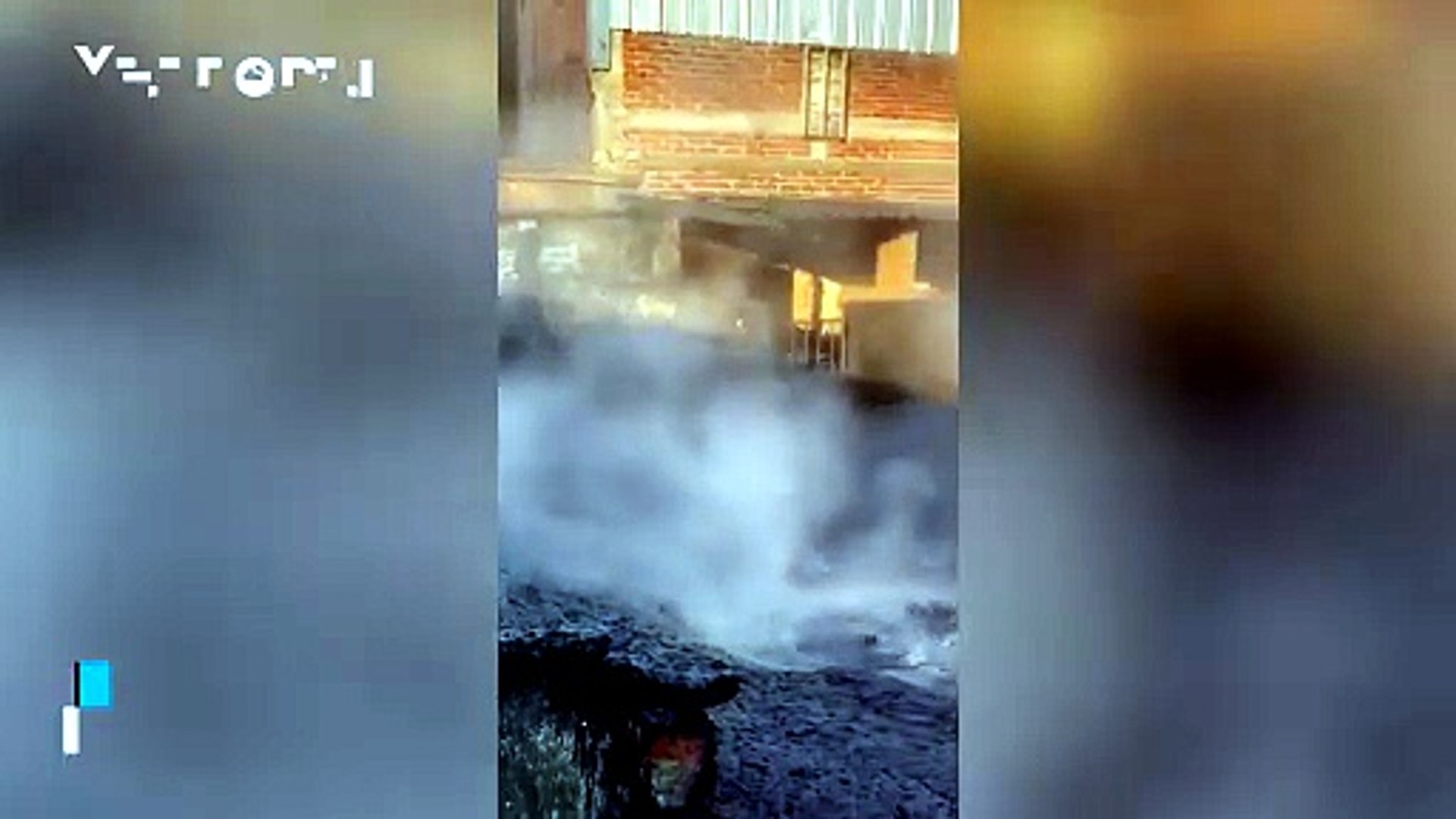 A geyser suddenly appears in a courtyard in El Salitre (Ixtlán de los ...