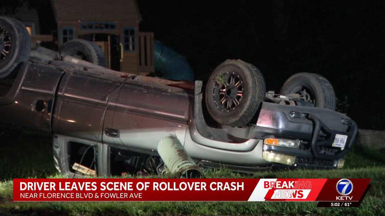 Driver leaves scene after rollover, Omaha police say