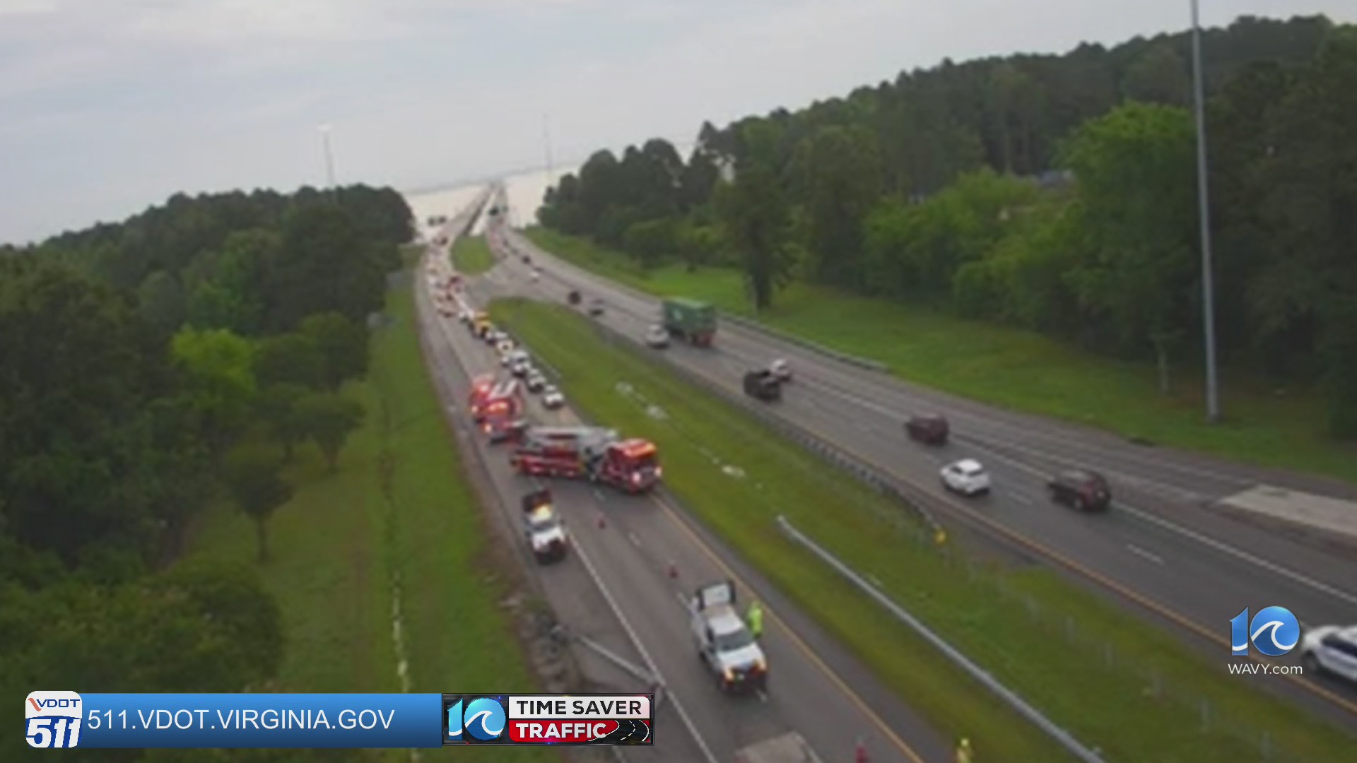 Crash causes delays on southbound lanes at Monitor-Merrimac Memorial ...
