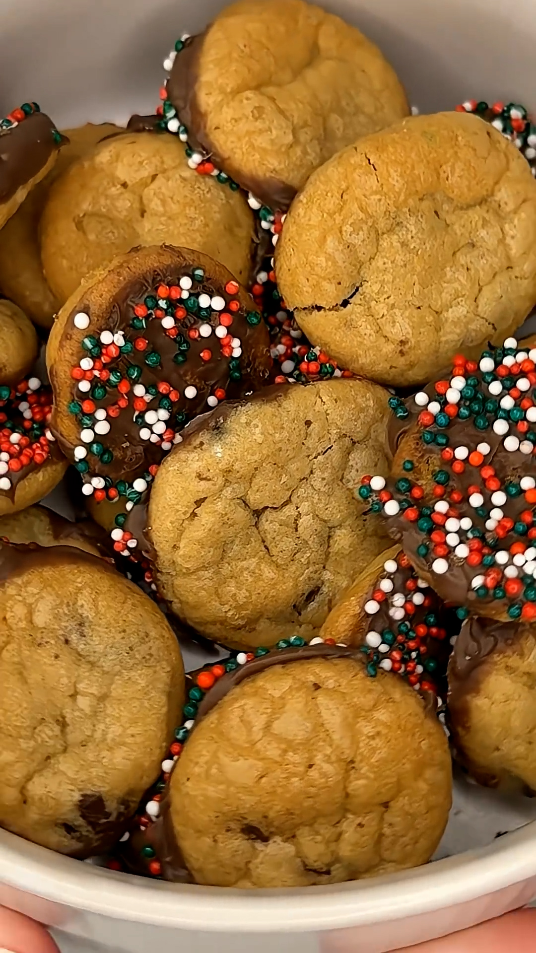 Bite-sized chocolate chip treats with festive presentation