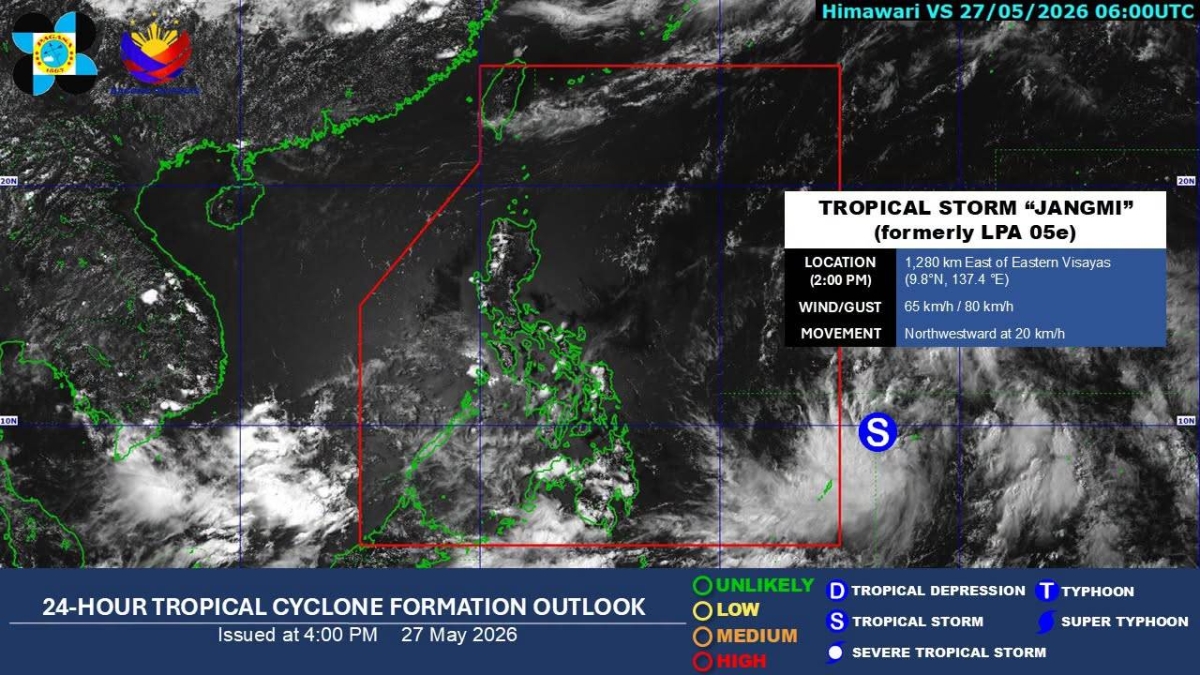 ‘Jangmi’ to enter PAR Thursday as severe tropical storm